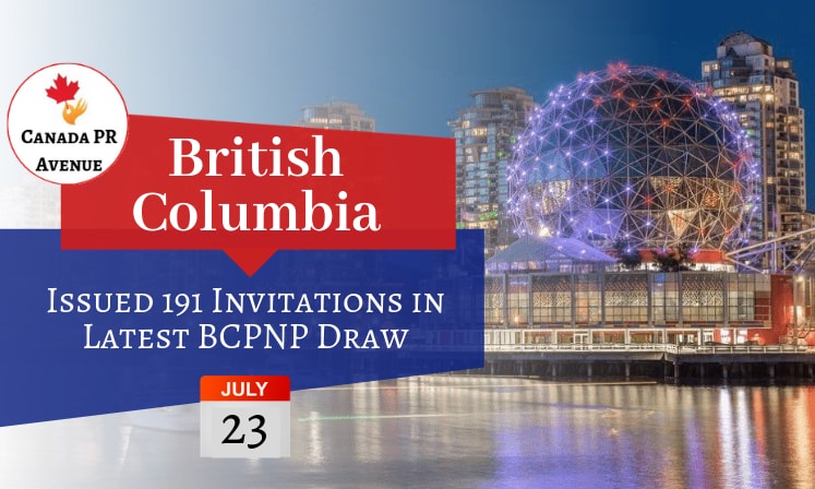 British Columbia Opened the Latest BC PNP Draw on July 23, 2019